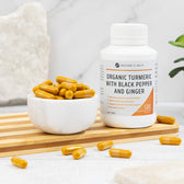 Organic Turmeric Capsules with Black Pepper and Ginger